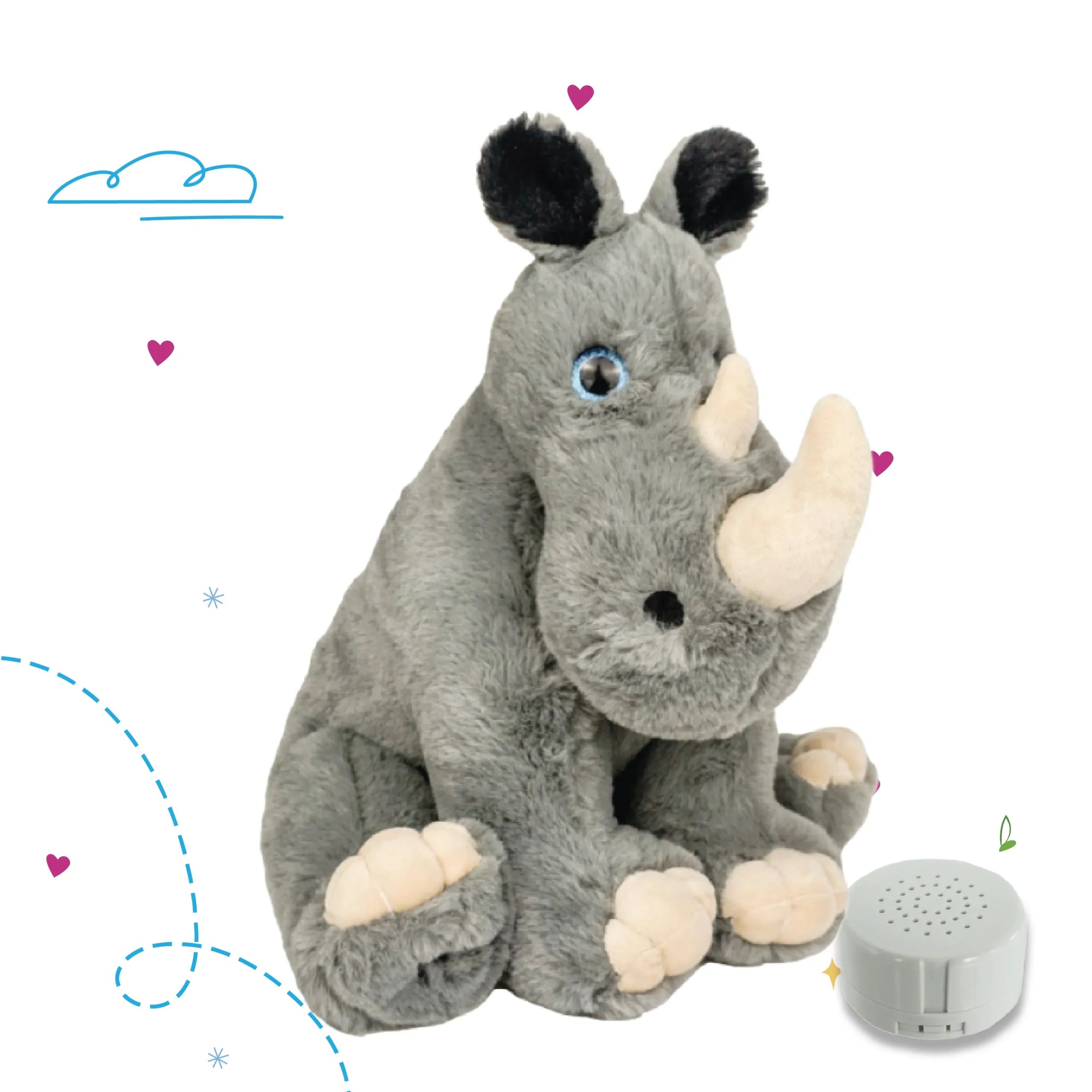 16″ Riley the Rhino (Eco) - Heartbeat - The Bear Factory